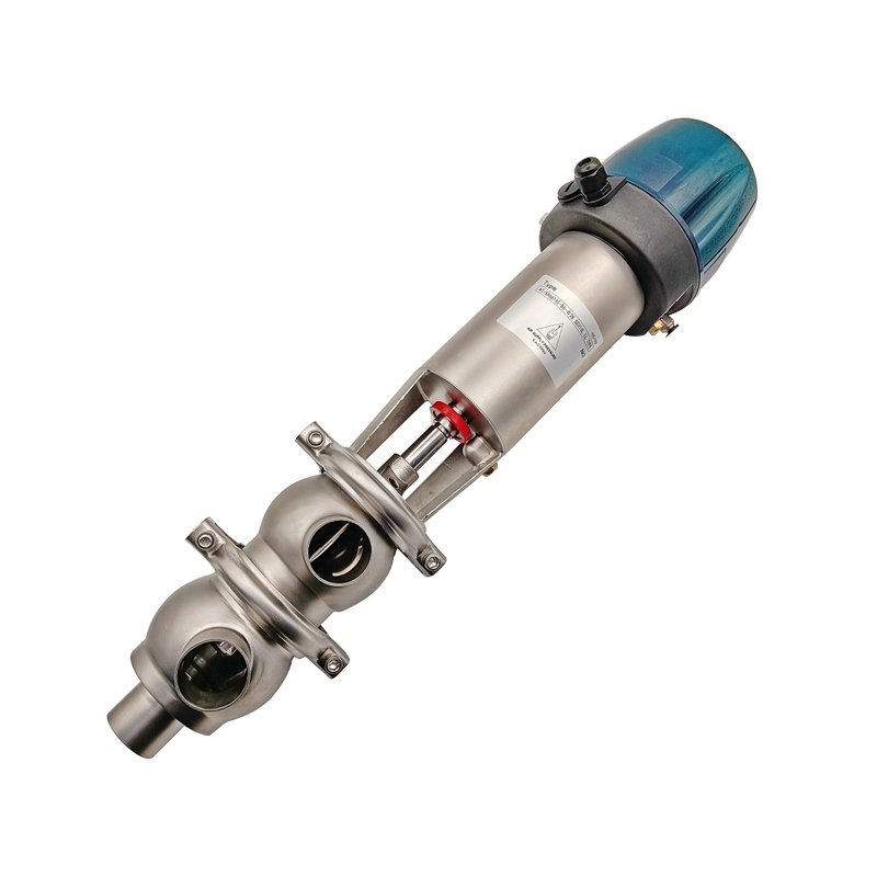 Stainless Steel Sanitary 3-way 21 Model LL Type Pneumatic Flow Diverter ...