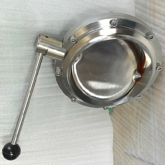 Hygienic Stainless Steel Ss304 Welding 4 Stops Butterfly Valves