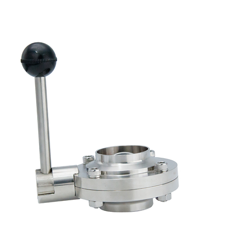 SMS Manual Sanitary Butterfly Valve for chemical industries - Buy ...