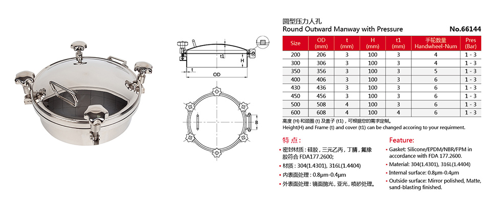 20inch Stainless Steel Tank And Vessel Manway Doors - Buy 20inch Tank ...